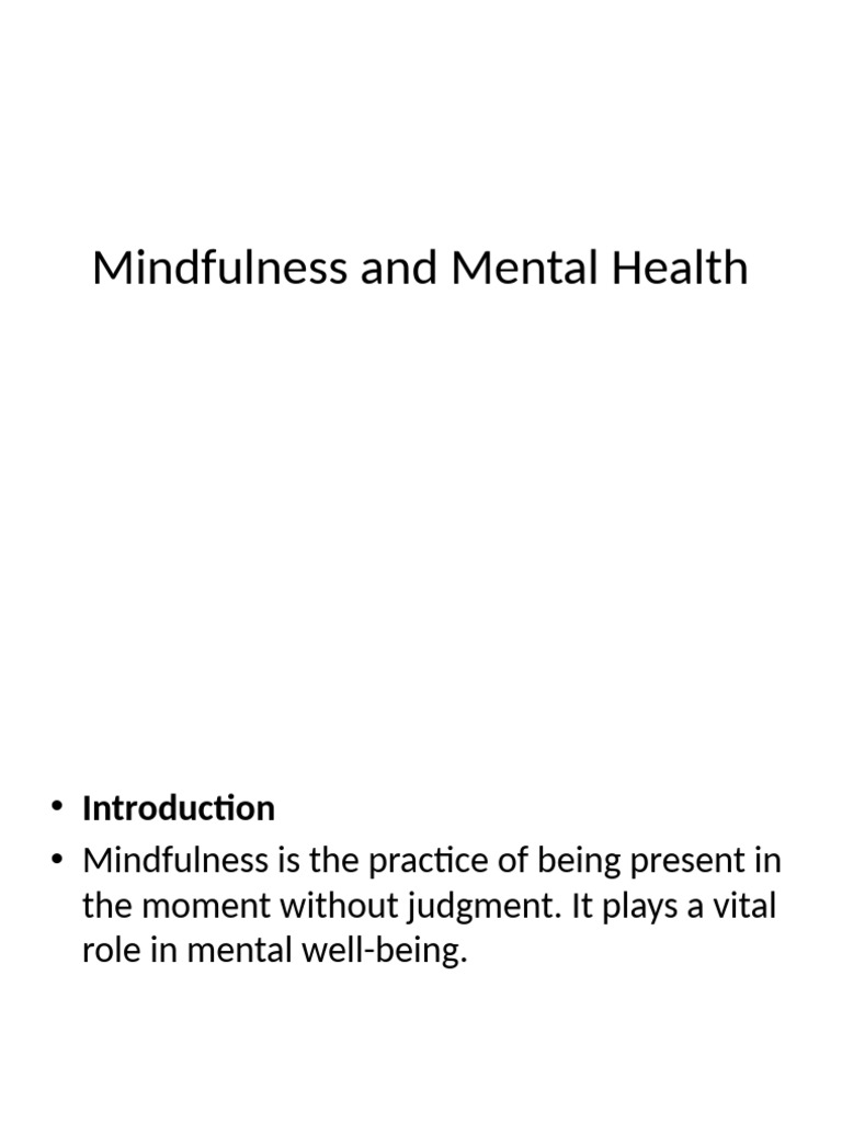 Mindfulness Techniques for Mental Health | PDF