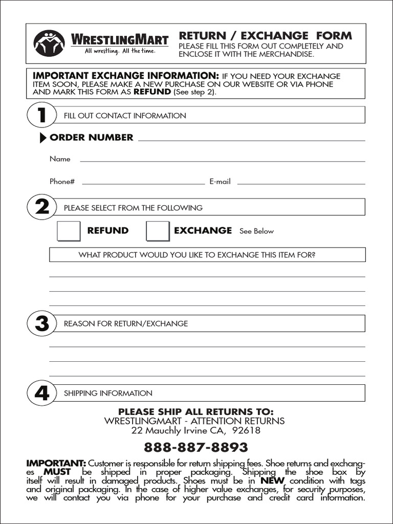 WM Returns Form | PDF