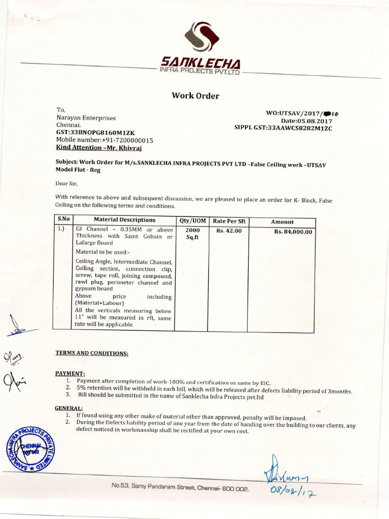 010 Narayan Enterprises (False Ceiling For Model Flat) | PDF
