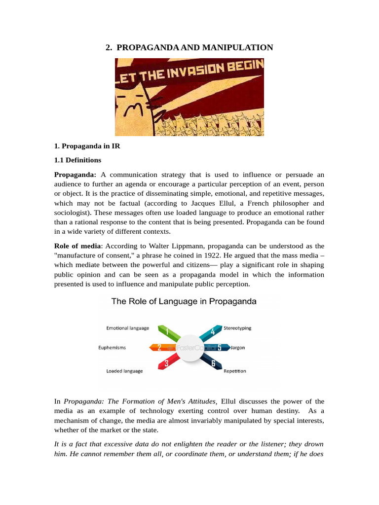 Propaganda and Manipulation | PDF | Propaganda | Bias
