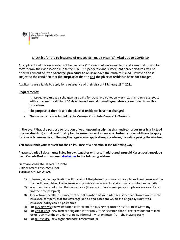 checklist-re-issuance-schengen-visa-data | PDF | Travel Visa | Passport
