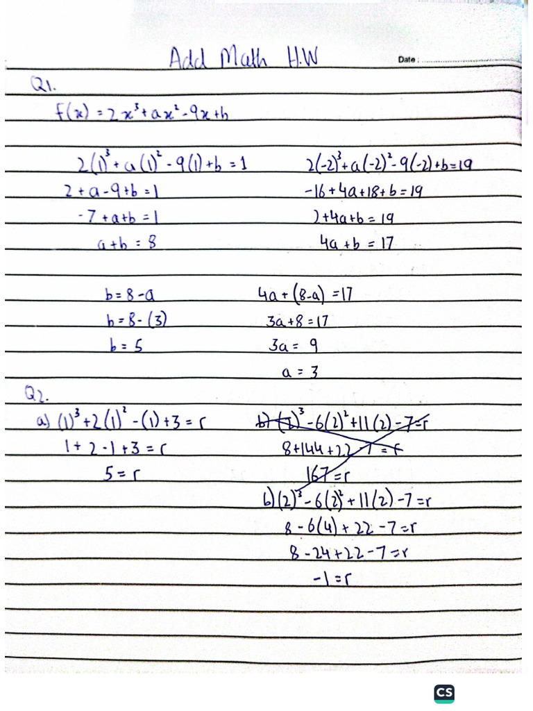 Add Math HW 21 August 2024 | PDF