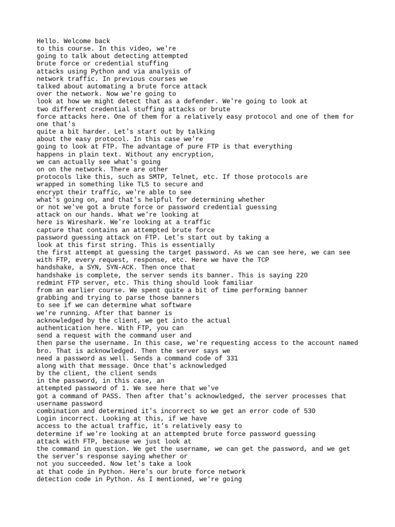 01_03_detecting-ftp-brute-force-with-scapy.en | PDF | File Transfer Protocol | Port (Computer ...