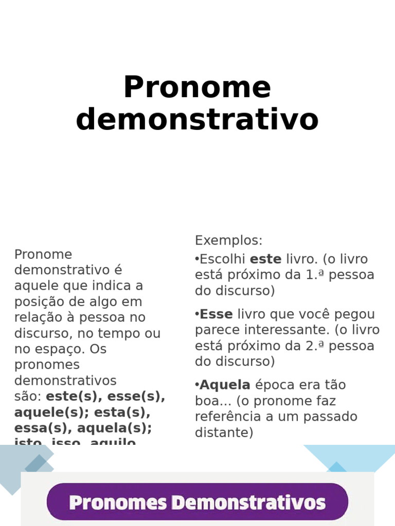 Pronomes Demonstrativos | PDF