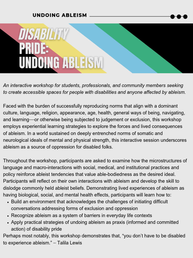 Disability Pride Workshop Poster | PDF