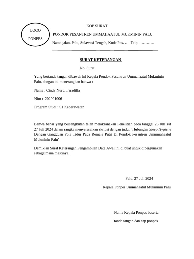 CONTOH SURAT BALASAN PENELITIAN - Copy | PDF