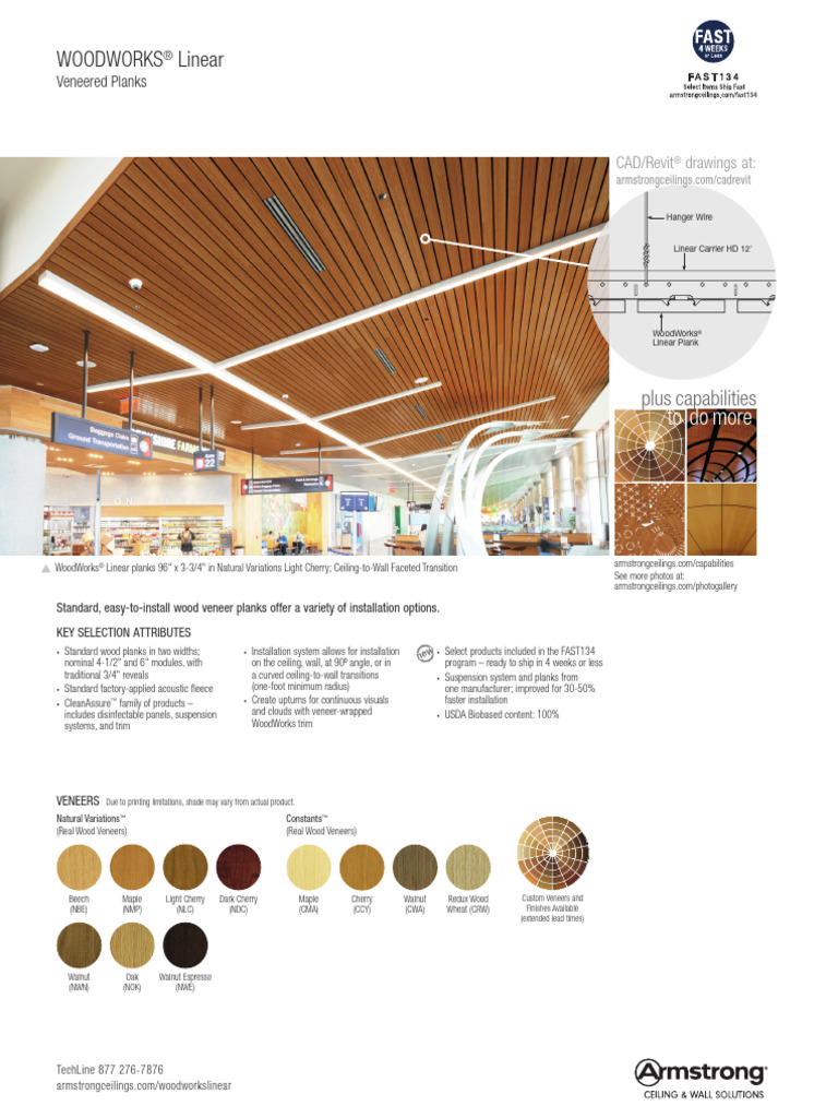 Woodworks Linear Veneered Planks Data Sheet | PDF | Wood