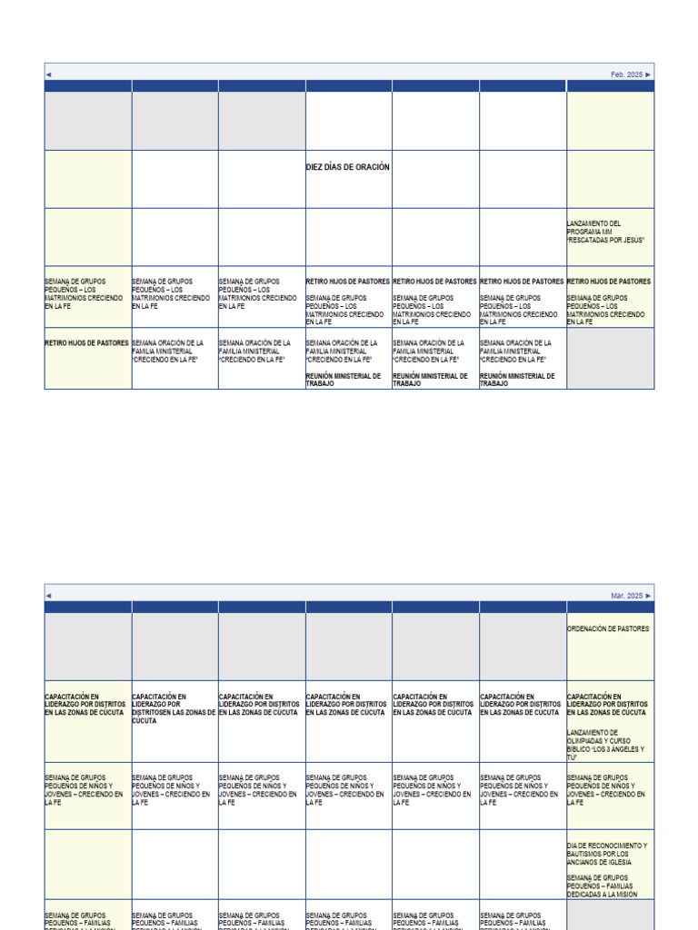 Programador 2025 | PDF | Familias denominacionales cristianas