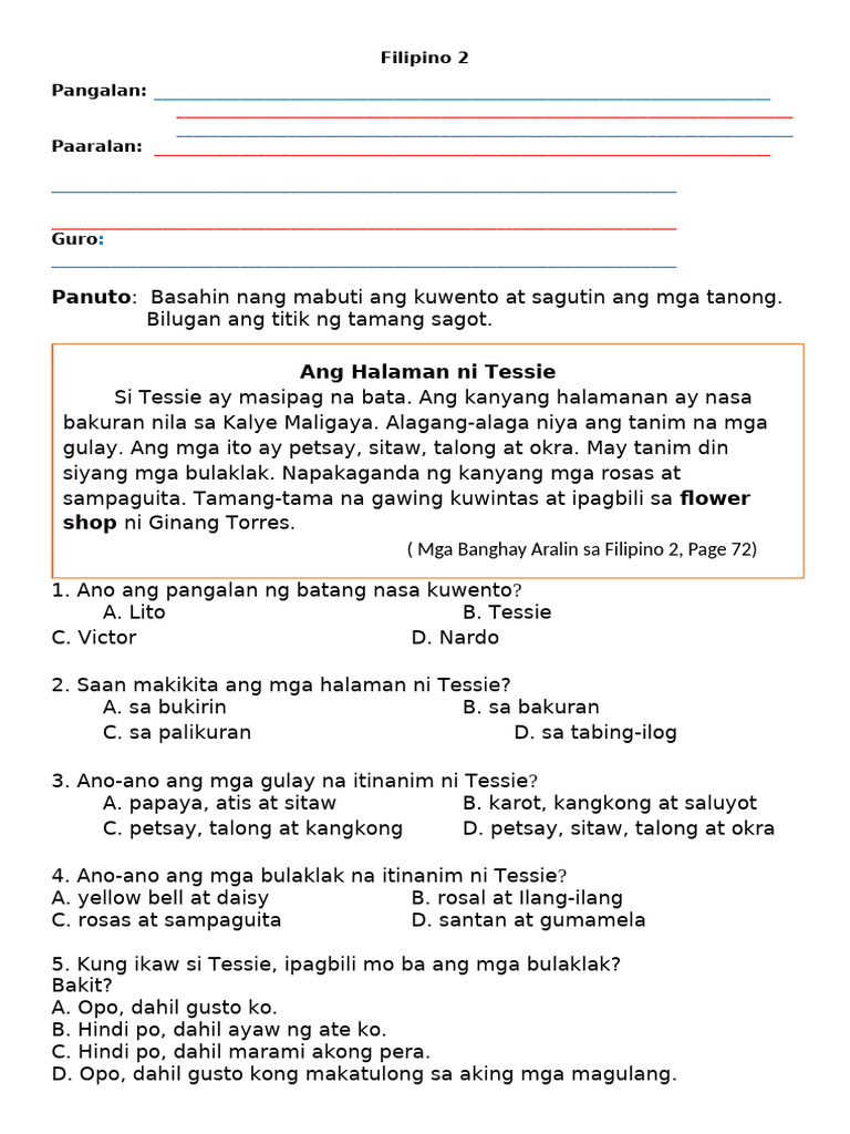 Activity Sheets - Quarter 4 Week 2 | PDF