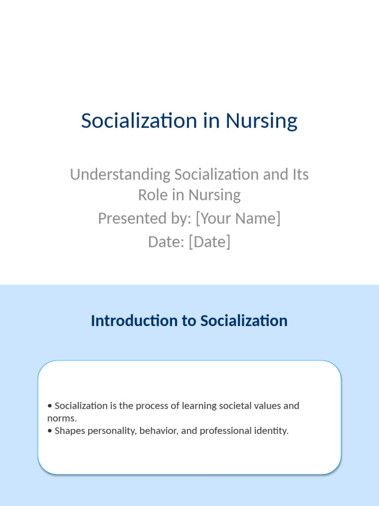 Socialization In Nursing Creative Pdf