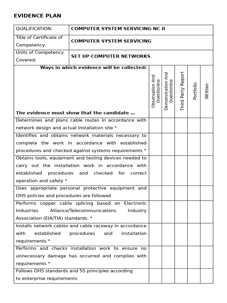 Evidence Plan 2 - Set Up Computer Networks | PDF | Computer Network | Local Area Network