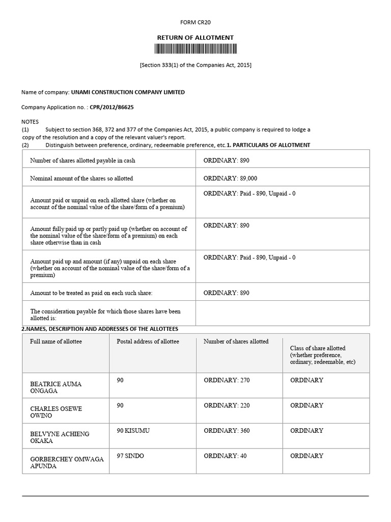 RETURN OF ALLOTMENT - Docxsignednamed | PDF