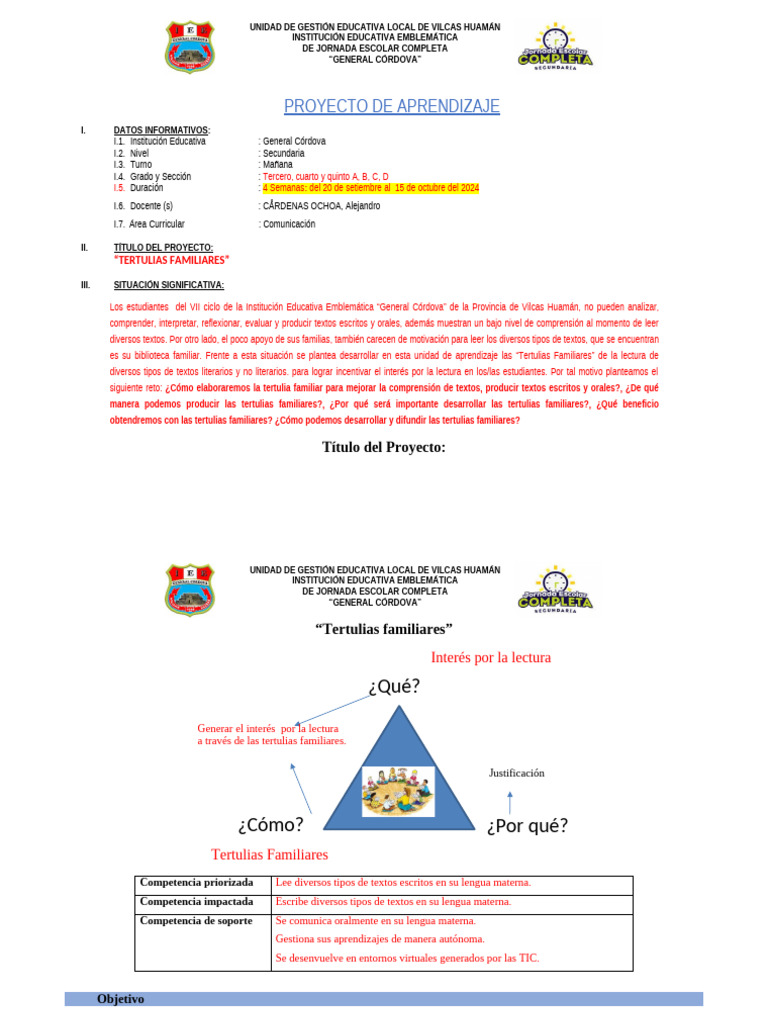 ESQUEMA ACTUAL PROYECTO DE APRENDIZAJE | PDF | Experiencia | Aprendizaje