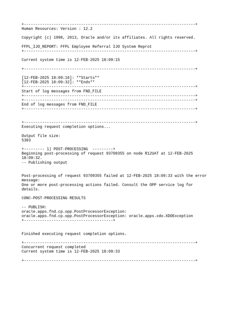 Post-Processing Error Report | PDF