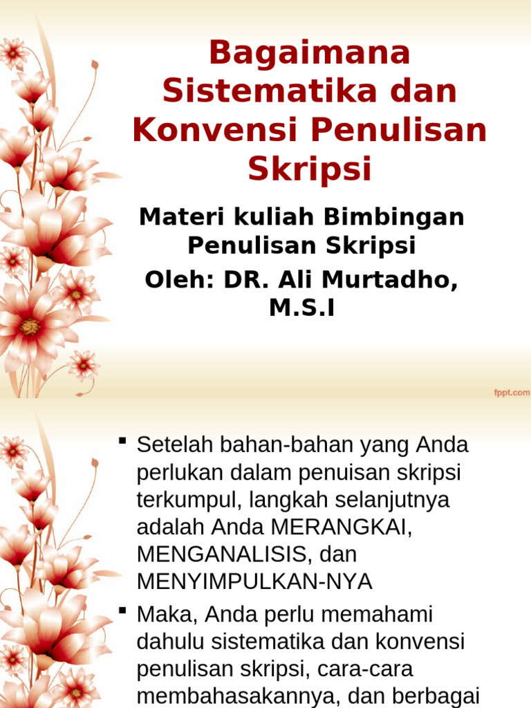 Bagaimana Sistematika Dan Konvensi Penulisan Skripsi | PDF