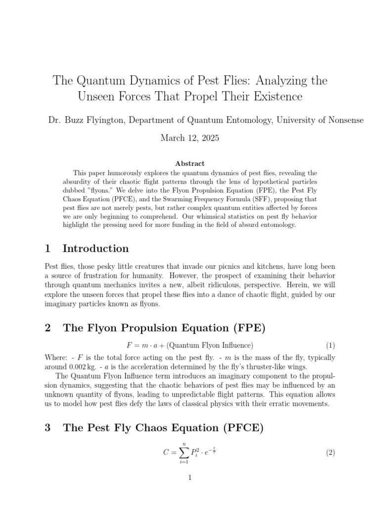 The Quantum Dynamics of Pest Flies Analyzing | PDF | Classical Mechanics | Chaos Theory