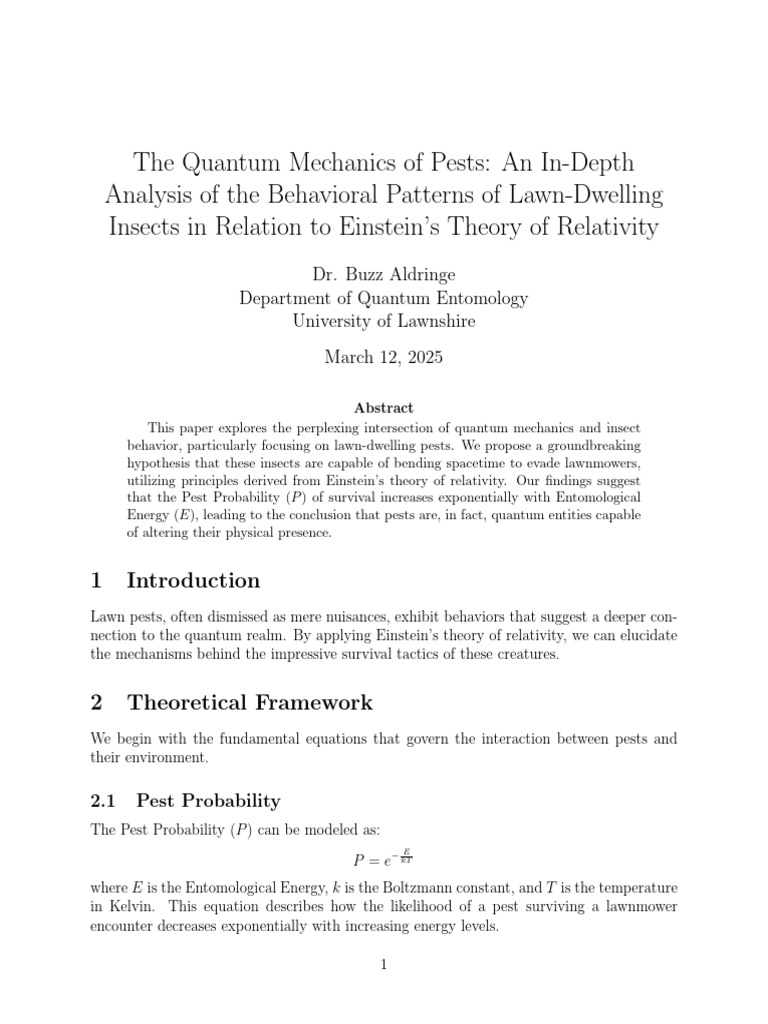 The Quantum Mechanics of Pests An in Depth Analysis | PDF | Theory Of Relativity | Mechanics