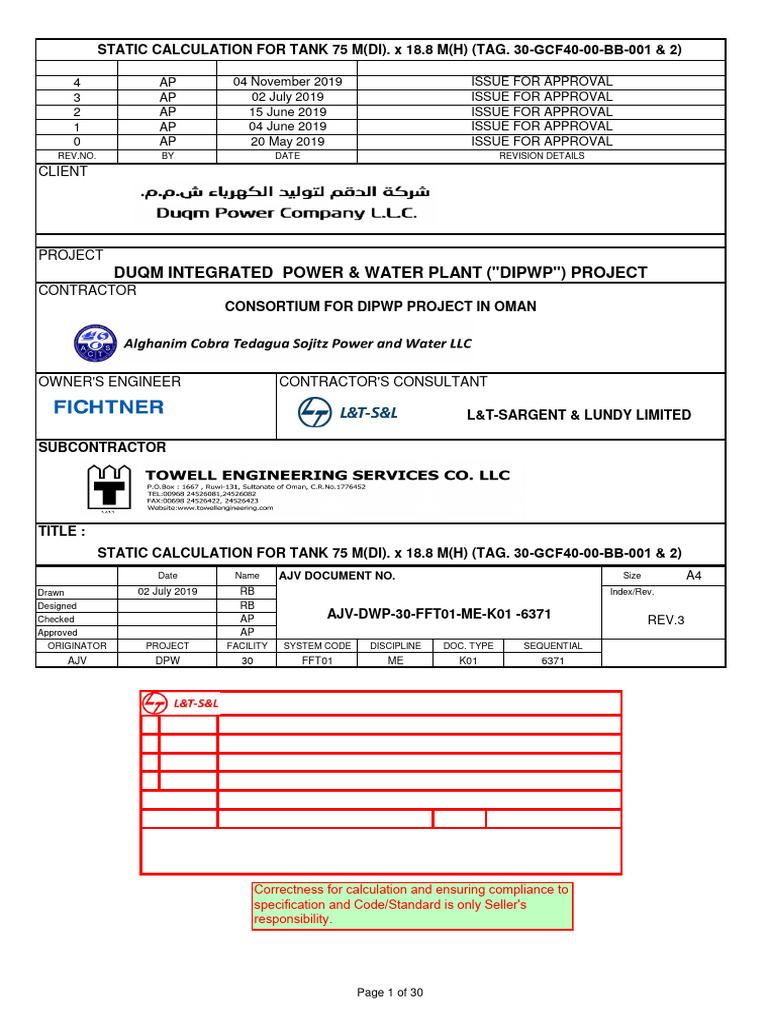 30-GCF40-00-BB-001 & 2 - Static Calculation - Rev - 4 | PDF | Stress ...