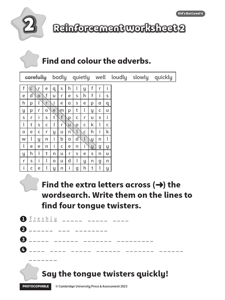 KidsBox Level4 Unit2 Reinforcement Worksheet 2 | PDF