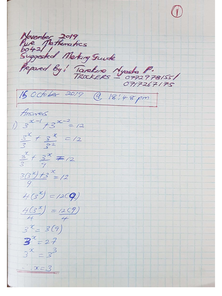 2019 Nov PPR 1 Suggested Guide | PDF