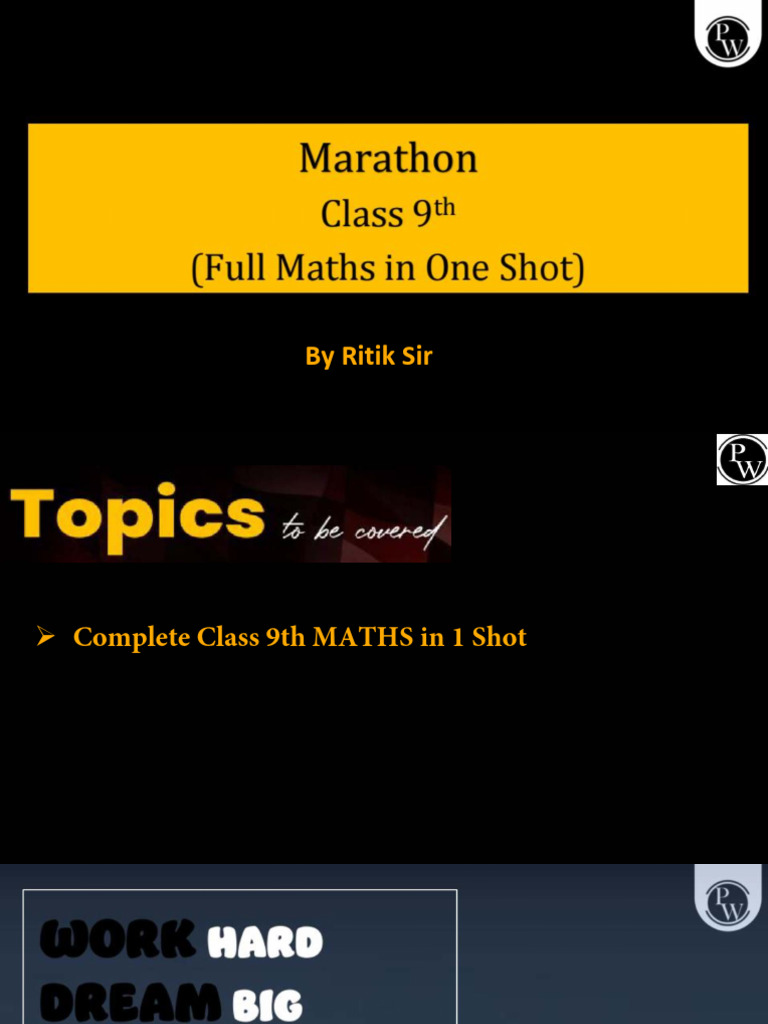 Complete Class 9th Maths - Class Notes - Race 2025 | PDF