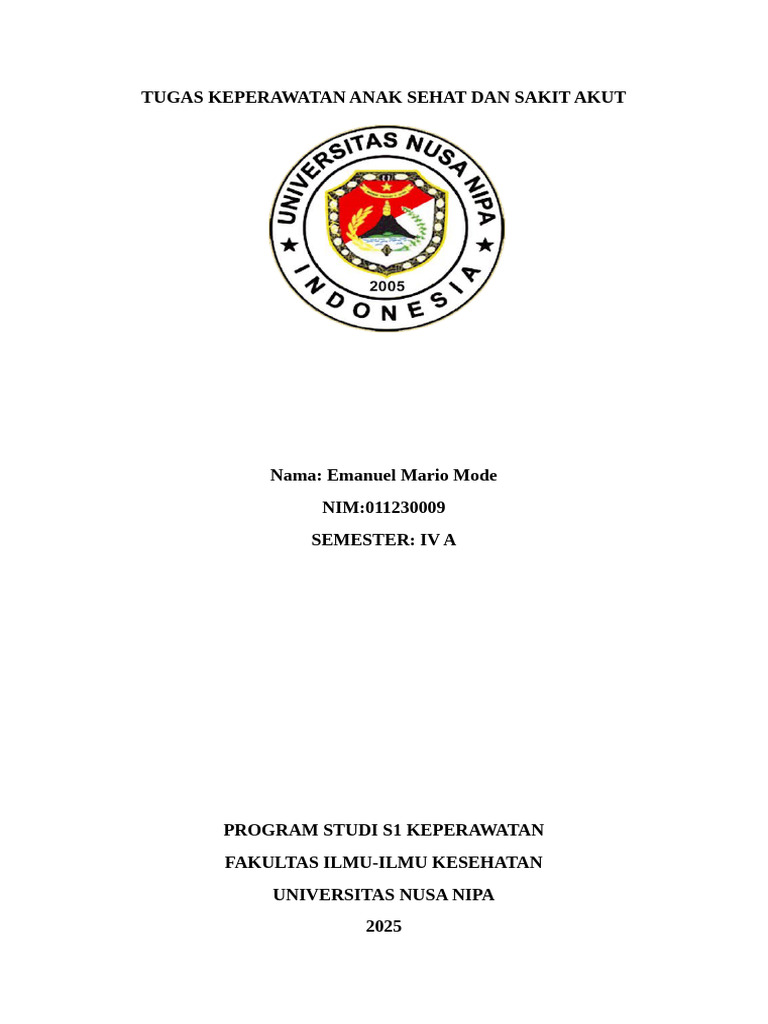 Tugas Individu Kep - Anak | PDF