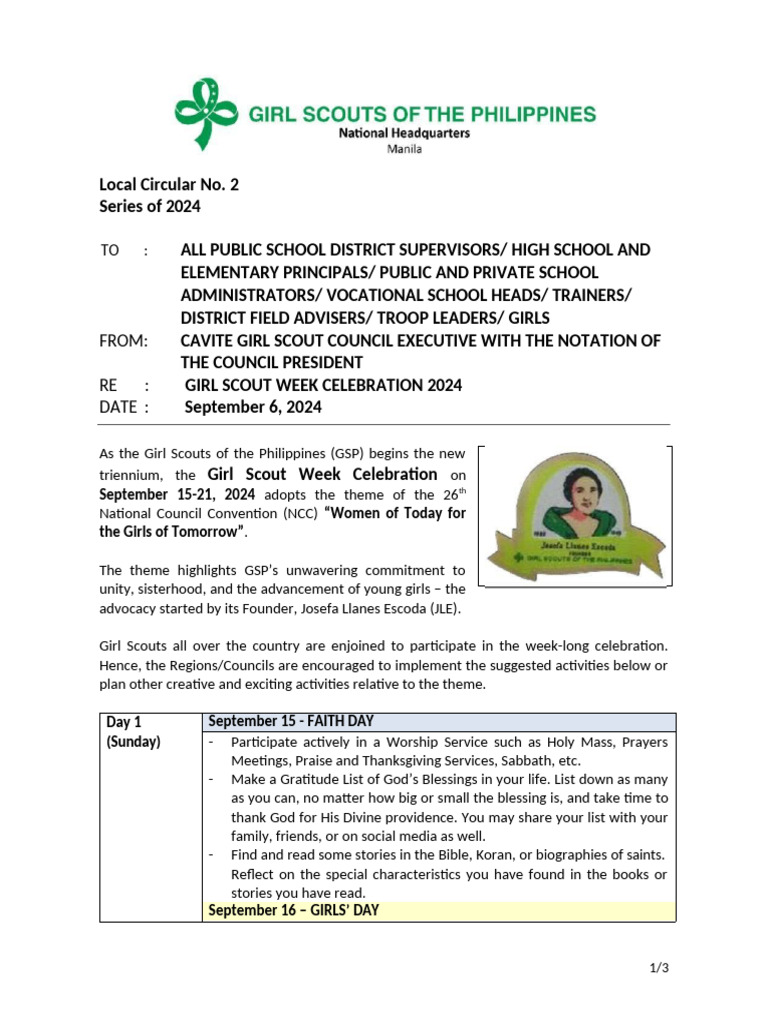 Girl Scout Week 2024 Celebration Guide | PDF