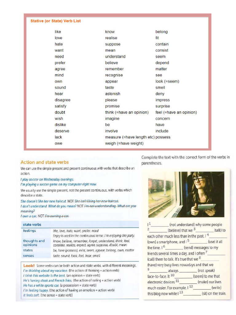 State Verbs List | PDF
