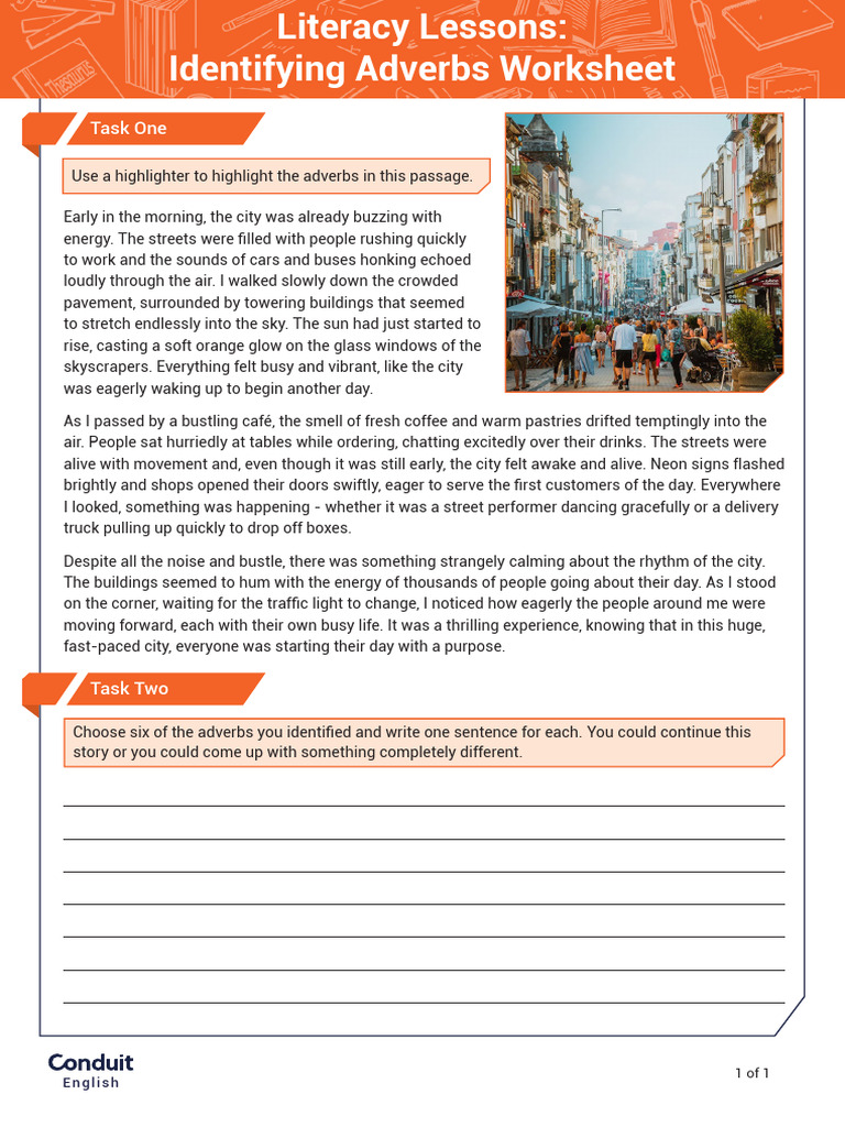 Cfe e 1740576351 Literacy Lessons Identifying Adverbs Worksheet - Ver ...