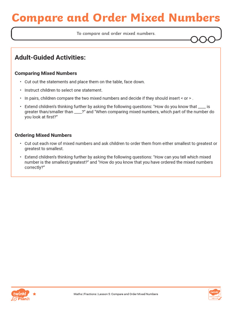 T M 1705569564 Compare and Order Mixed Numbers Differentiated Maths ...