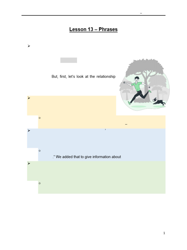 Lesson 13 Phrases - Answer | PDF | Verb | Phrase