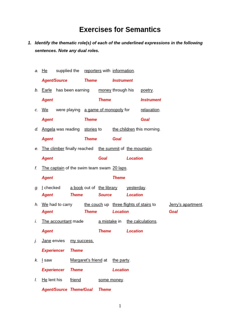 Semantics_EXERCISES (2021) | PDF | Truck | Pickup Truck