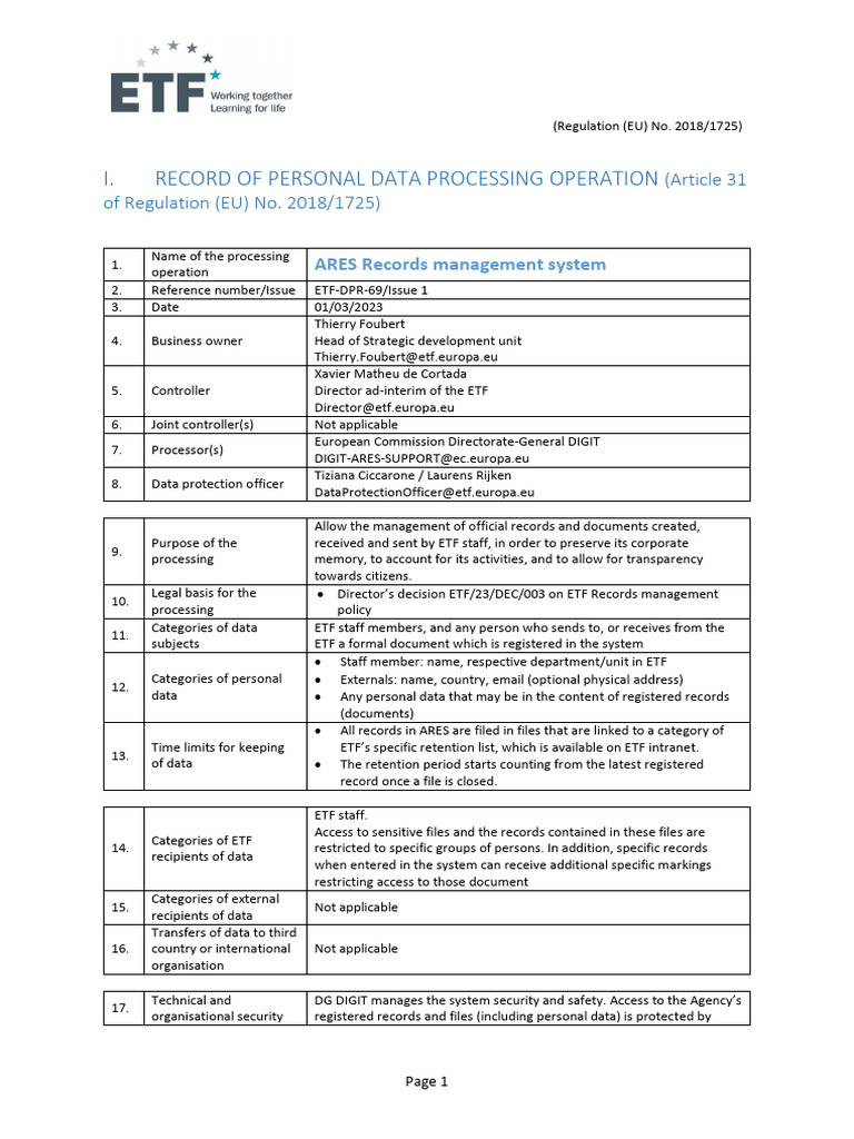 ARES Records Management Compliance Report | PDF | Privacy | Records ...