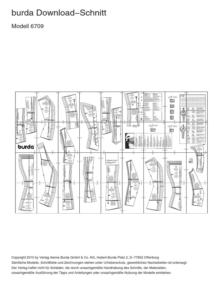 Burda Download Schnitt: Modell 6709 | PDF