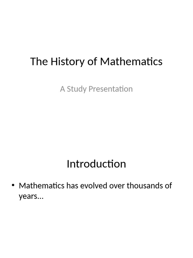 Evolution of Mathematics Through History | PDF