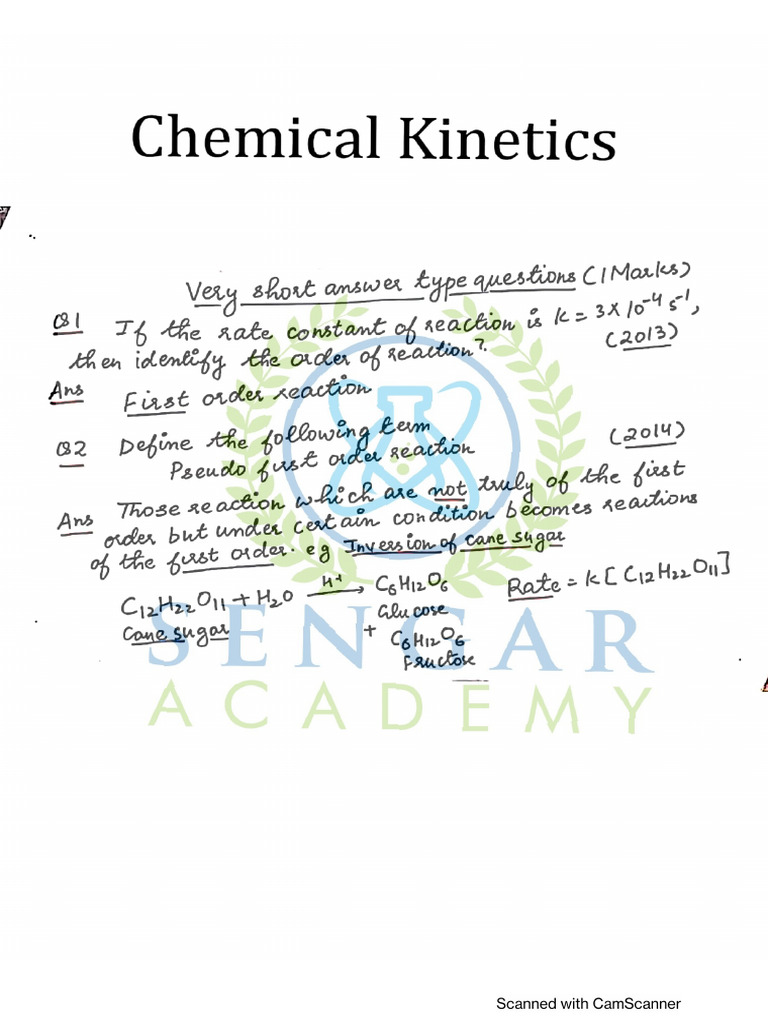 Chemical Kinetics Pyq | PDF