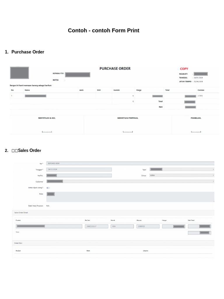 Contoh Form Print Kasir | PDF