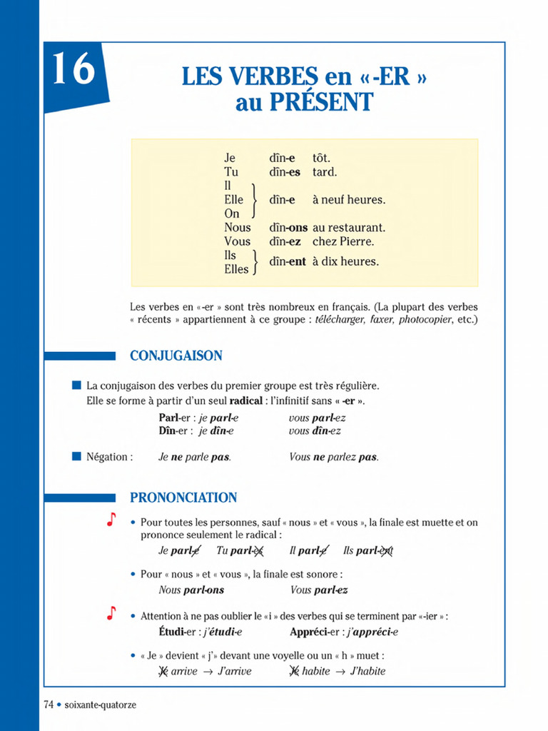 LES VERBES EN -ER AU PRÉSENT | PDF