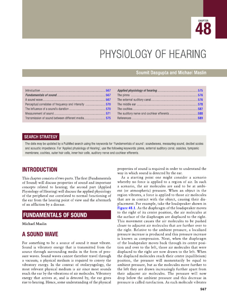 Physiology of Hearing and Equilibrium | PDF