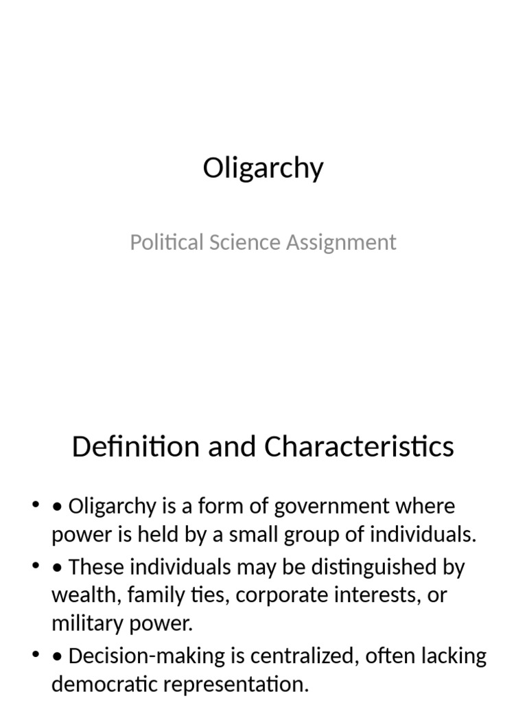Oligarchy Political Science | PDF