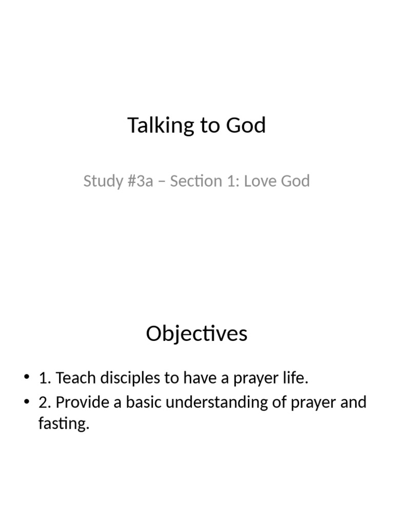 Talking To God Presentation | PDF