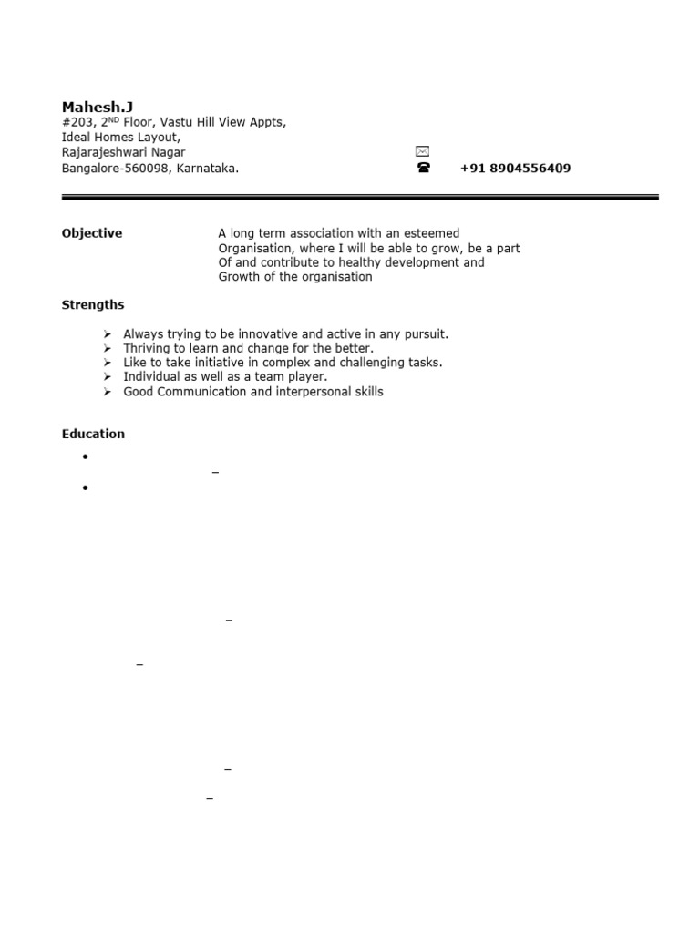 Mahesh Resume Latest | PDF