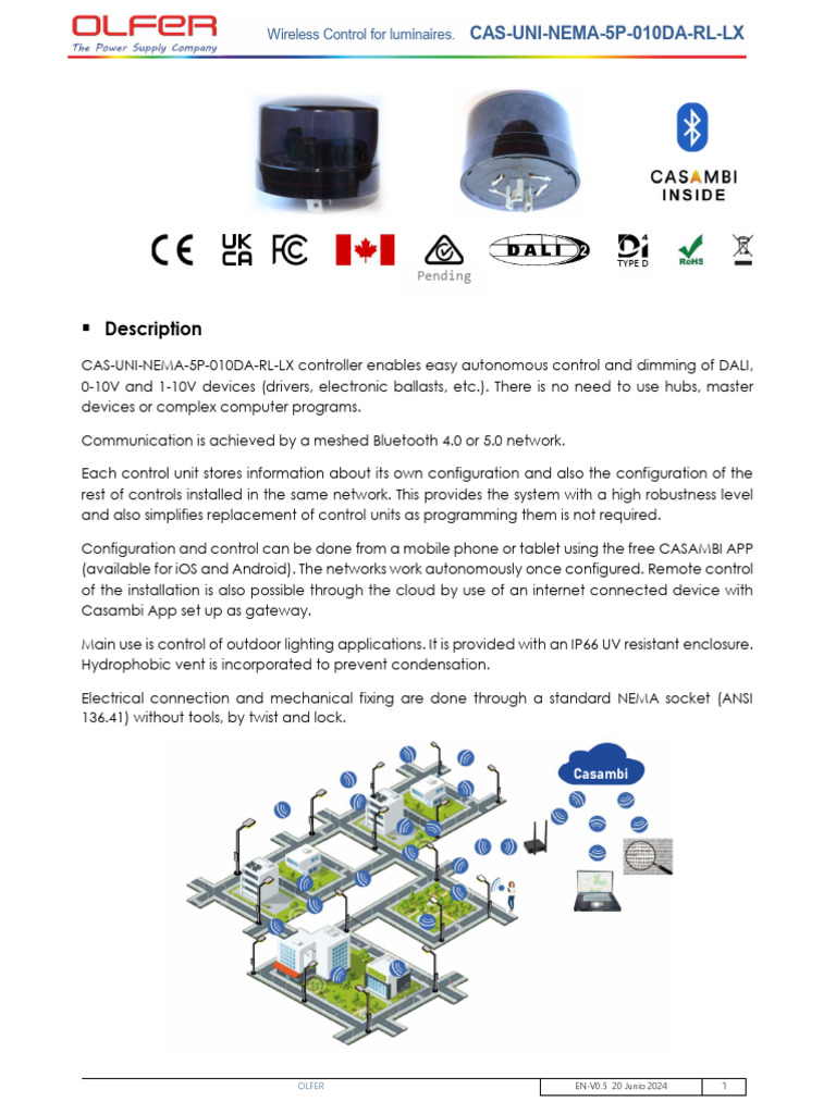 CAS-UNI-NEMA-5P-010DA-RL-LX Datasheet EN | PDF | Computer Network | Electronics