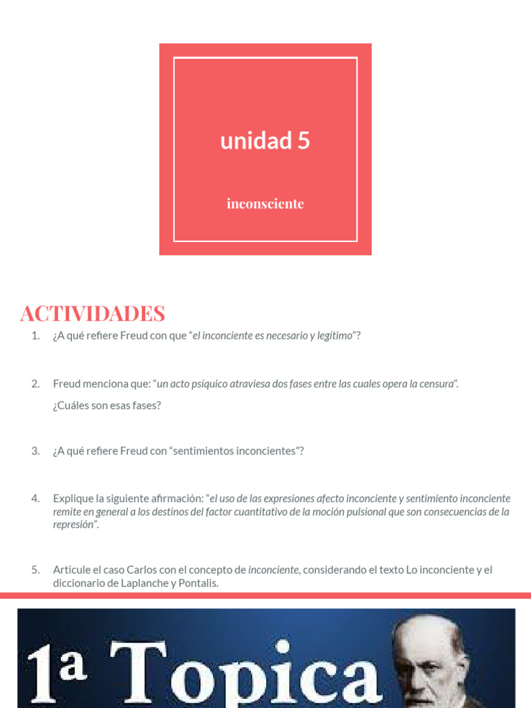 Conceptos Clave del Inconsciente en Freud | PDF | Mente inconsciente ...
