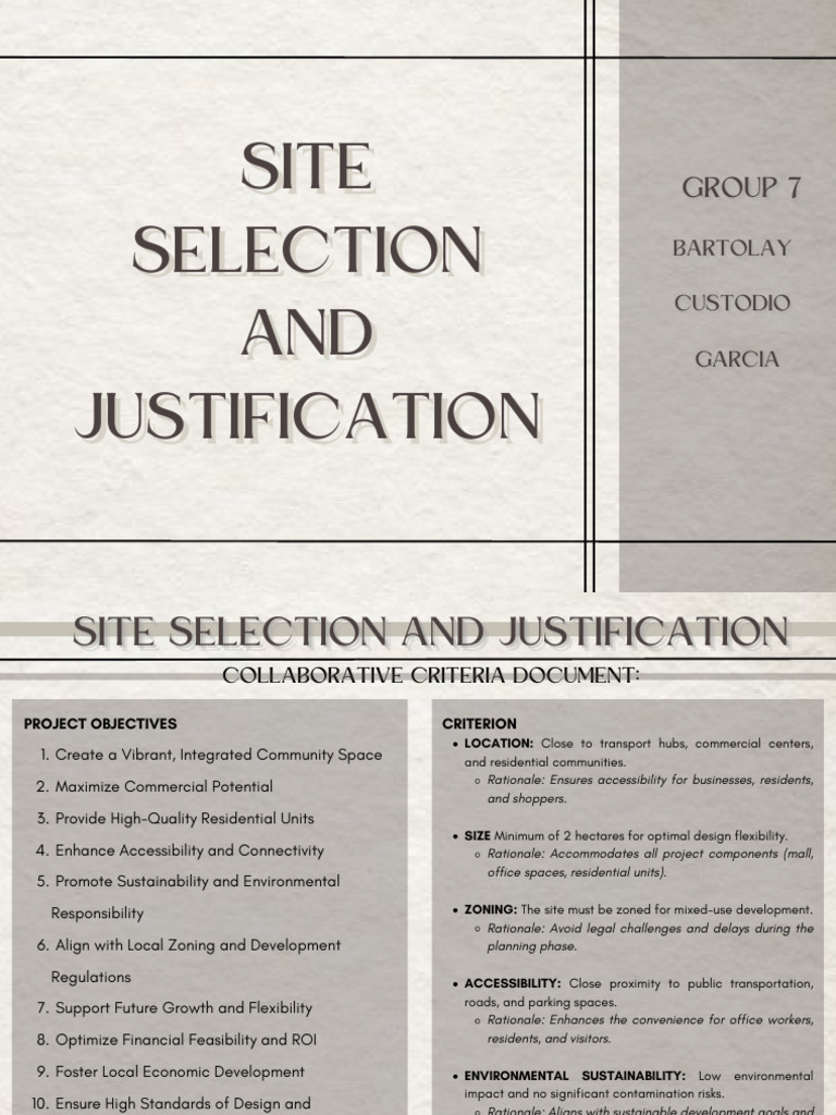 Group 7 - Site Selection and Justification - Minor Requirement | PDF | Zoning