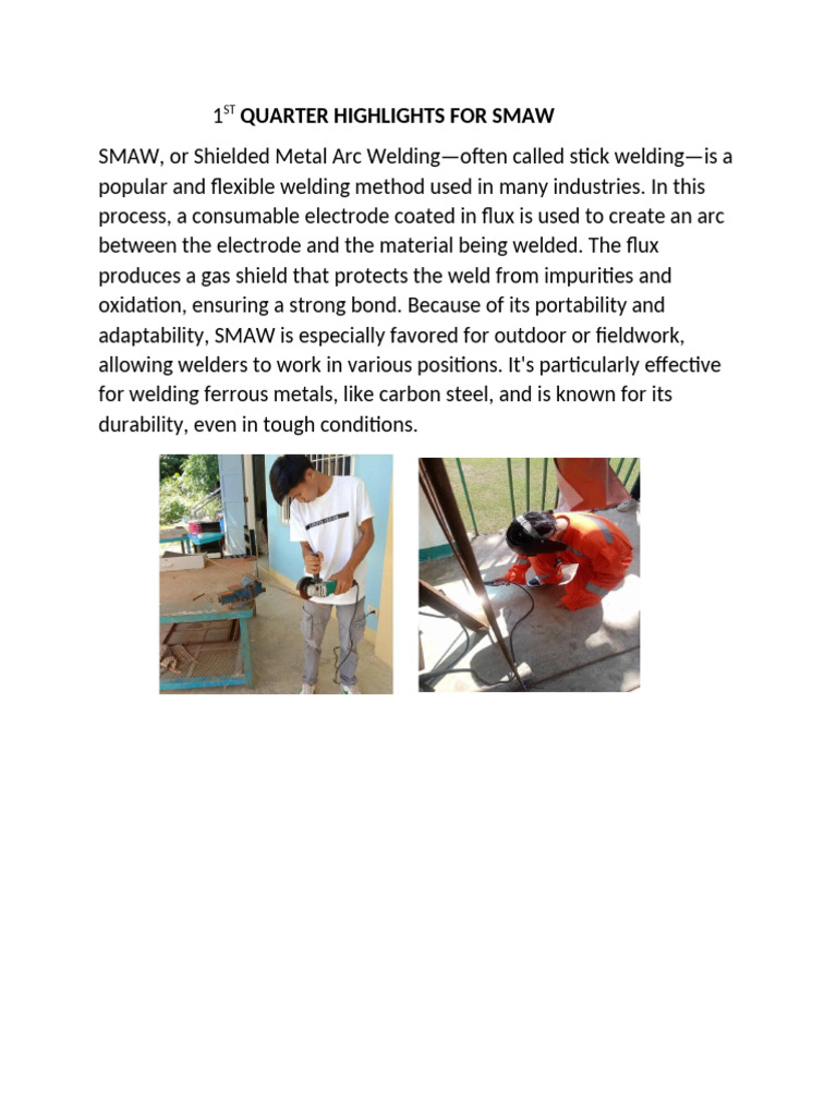 1ST QUARTER HIGHLIGHTS FOR SMAW | PDF