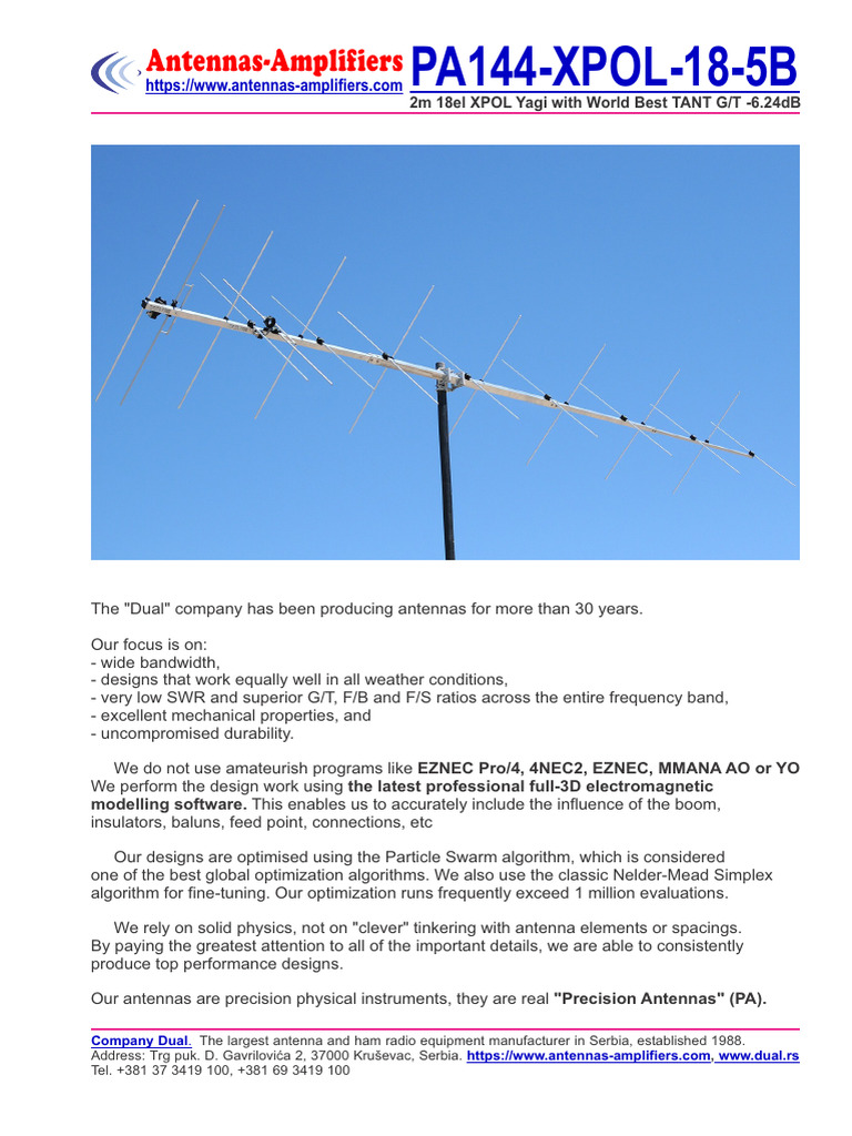 PA144 XPOL 18 5B 2meter Low Noise XPOL EME Yagi Antenna Manual bc9c | PDF | Antenna (Radio ...