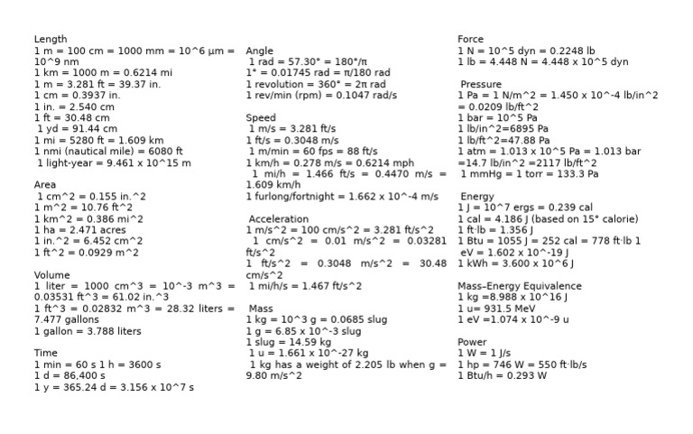 Conversion | PDF | Units Of Measurement | Quantity