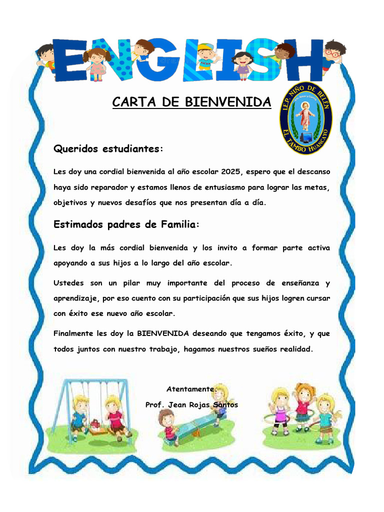 Carta de Bienvenida | PDF