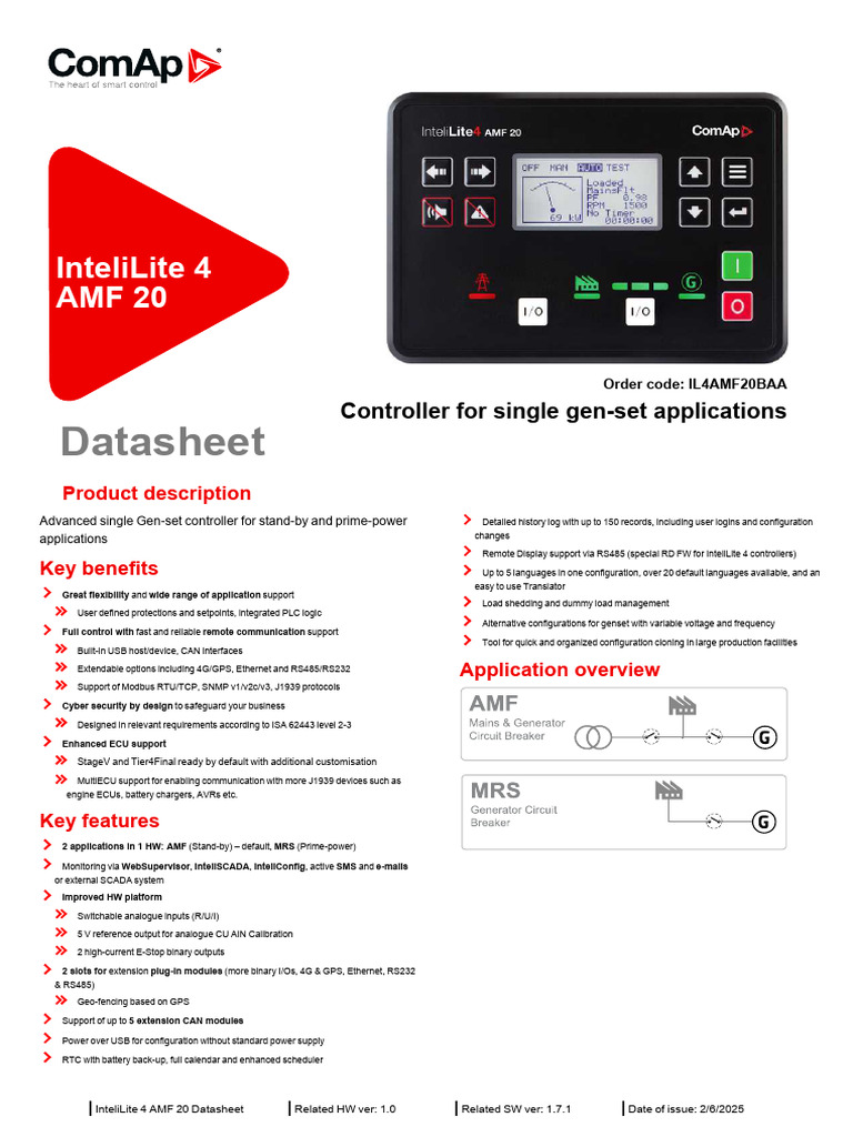 Intelilite 4 Amf 20 Datasheet 25-02 | PDF | Power Supply | Alternating ...
